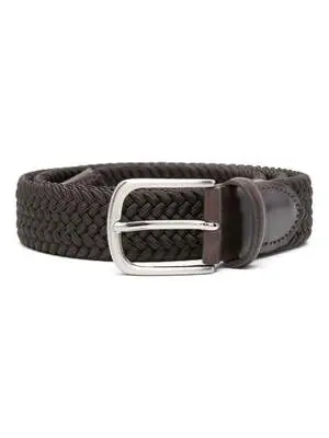 ERALDO Leather-trim Interwoven Belt - Brown