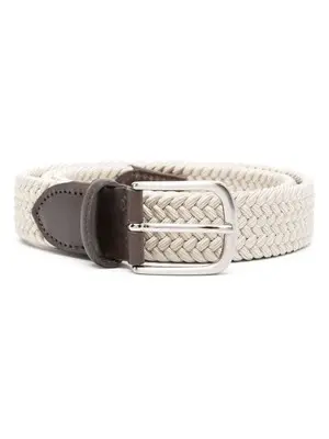 ERALDO Leather-trim Interwoven Belt - Neutrals