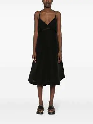 Sacai Faille Flared Midi Dress