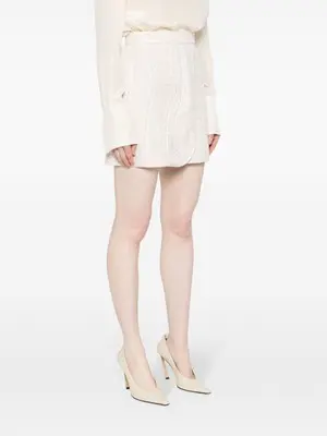 IRO PARIS Bouclé Mini Wrap Skirt - Neutrals