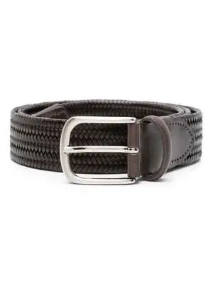 ERALDO Interwoven Leather Belt - Black