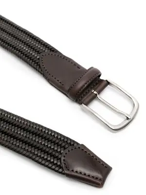 ERALDO Interwoven Leather Belt - Black
