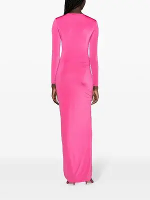 NISSA Floral-appliqué Maxi Dress - Pink