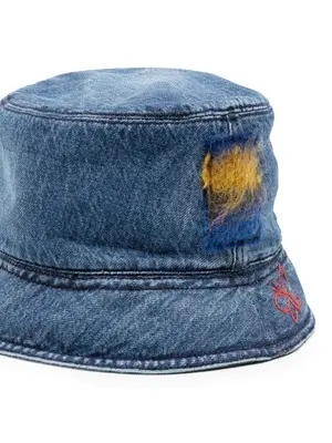 Marni Embroidered Denim Bucket Hat