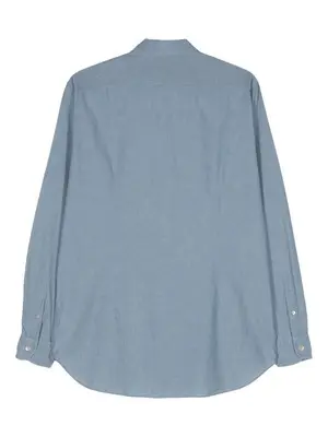 Boglioli Slub-texture Cotton Shirt - Blue