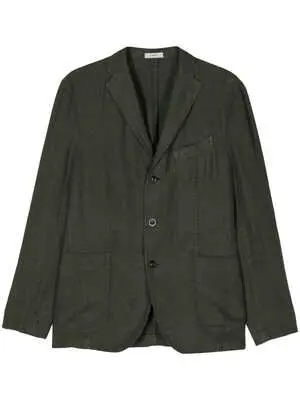 Boglioli Linen Single-breasted Blazer - Green