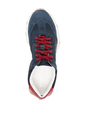 MADISON MAISON Star Suede-trimmed Sneakers - Blue