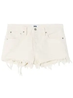 RE/DONE Mid-rise Denim Shorts - White