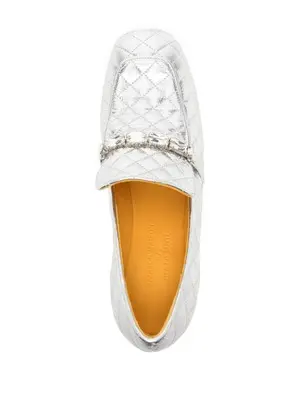 MADISON MAISON 70mm Quilted Leather Pumps - Silver