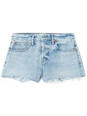 RE/DONE Mid-rise Denim Shorts - Blue
