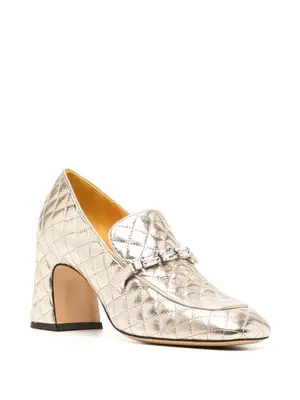 MADISON MAISON 70mm Quilted Leather Pumps - Gold