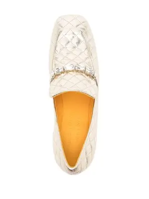 MADISON MAISON 70mm Quilted Leather Pumps - Gold