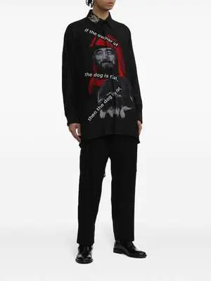 Yohji Yamamoto Graphic-print Silk Shirt
