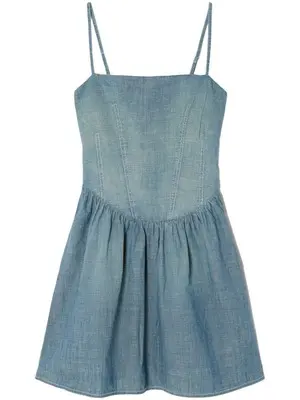 RE/DONE Corset-bodice Chambray Minidress