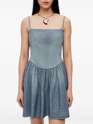 RE/DONE Corset-bodice Chambray Minidress
