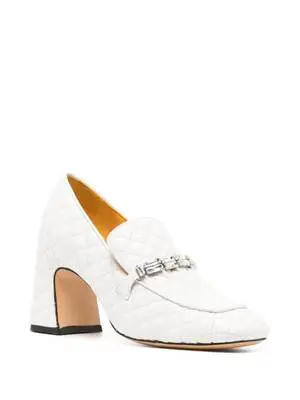MADISON MAISON 70mm Quilted Leather Pumps - White