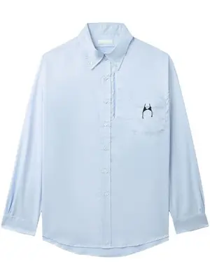 Random Identities Graphic-print Cotton Shirt - Blue