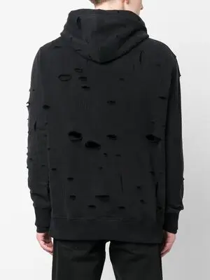 Givenchy Distressed-effect Drawstring Hoodie - Black