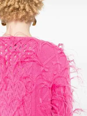 Valentino Garavani Feather-detail Knitted Jumper