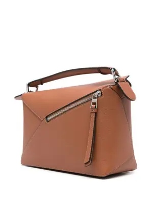 Loewe Small Puzzle Leather Bag - Brown