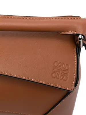Loewe Small Puzzle Leather Bag - Brown
