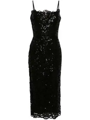 Marchesa Sequinned Midi Dress