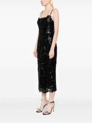 Marchesa Sequinned Midi Dress