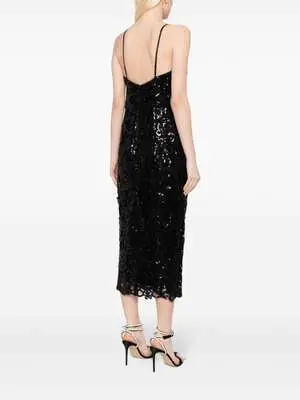 Marchesa Sequinned Midi Dress