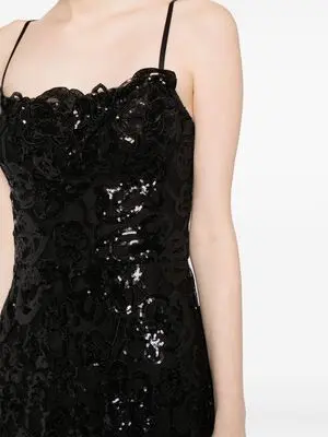 Marchesa Sequinned Midi Dress