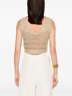 Brunello Cucinelli Open-knit Crop Top