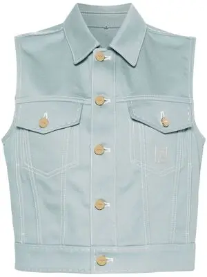 Fendi Ff-motif Denim Gilet