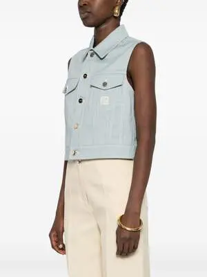 Fendi Ff-motif Denim Gilet