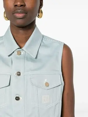 Fendi Ff-motif Denim Gilet