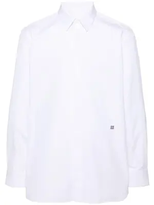 Givenchy 4g-embroidered Poplin Shirt