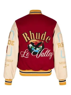 Rhude Le Valley Varsity Jacket - Red