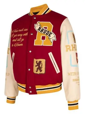 Rhude Le Valley Varsity Jacket - Red
