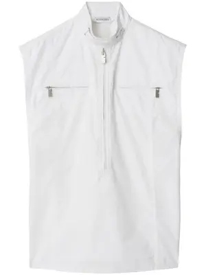 Burberry Half-zip Sleeveless Top - White