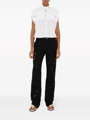 Burberry Half-zip Sleeveless Top - White