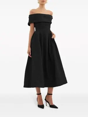 Rebecca Vallance Helene Off-shoulder Midi Dress - Black