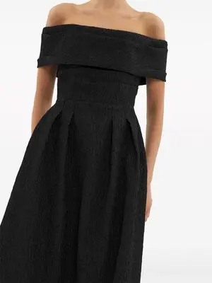 Rebecca Vallance Helene Off-shoulder Midi Dress - Black