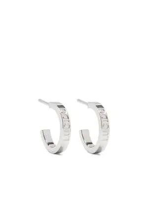 MAISON MARGIELA Engraved Half-hoop Earrings - Silver