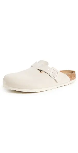 BIRKENSTOCK Boston Soft Footbed Clogs - Antique White