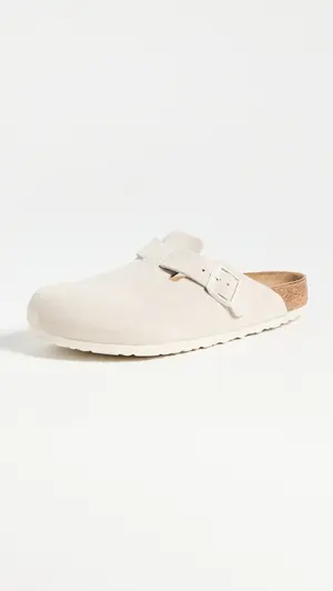 BIRKENSTOCK Boston Soft Footbed Clogs - Antique White