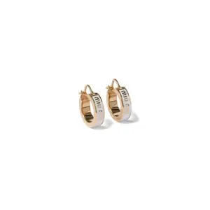Miu Miu Enameled Metal Earrings - White