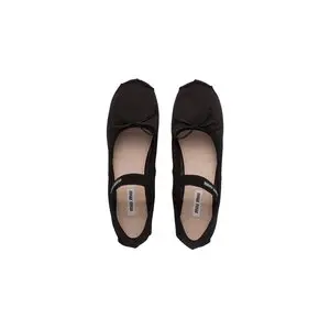 Miu Miu Satin Ballerinas - Black
