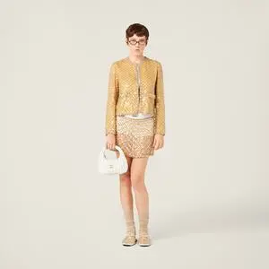 Miu Miu Embroidered Organza Miniskirt