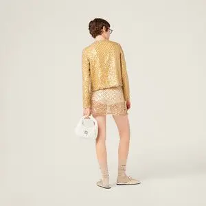 Miu Miu Embroidered Organza Miniskirt
