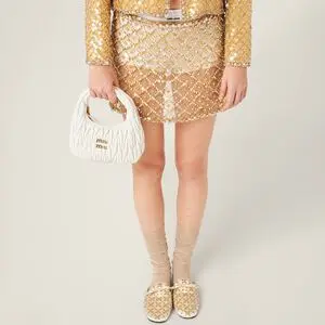 Miu Miu Embroidered Organza Miniskirt