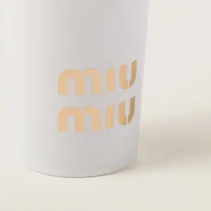 Miu Miu Stainless Steel Thermal Cup, 450 Ml - White/Platinum
