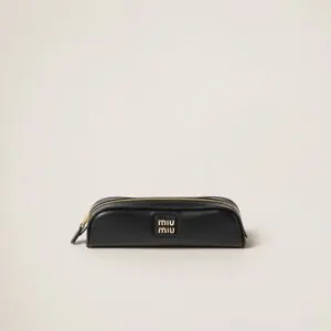 Miu Miu Leather Pencil Case - Black | Editorialist
